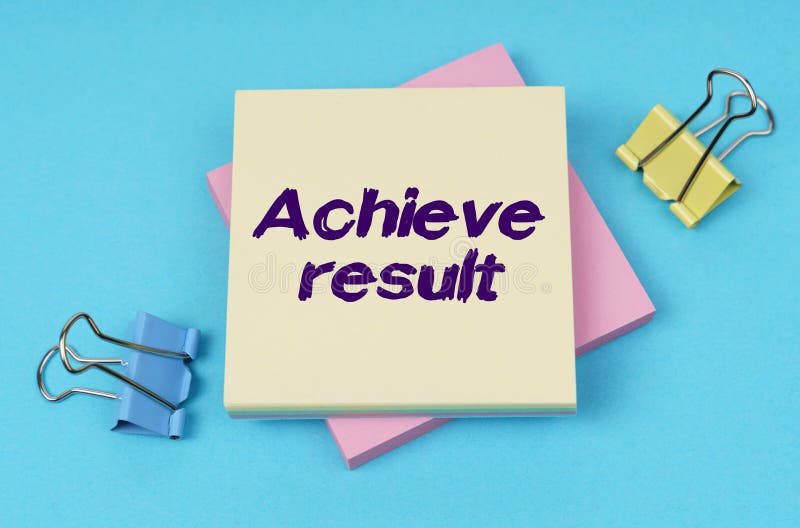 On the Table are Paper Clips, Note Paper with Text - Achieve Result ...