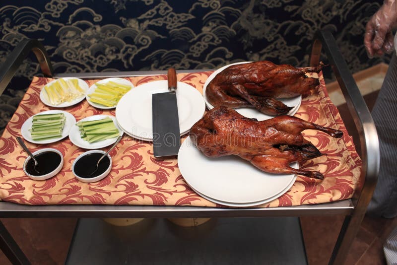 Table with peking duck stock photo. Image of baked, peking - 39121398