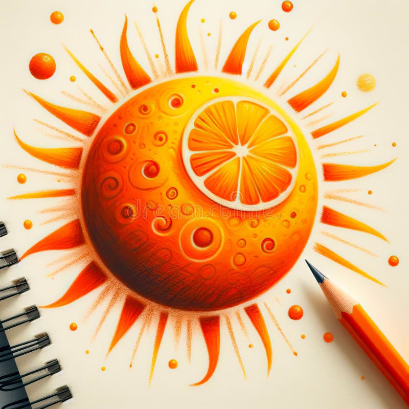 Table with Pencils and Sun Drawing Stock Illustration - Illustration of ...