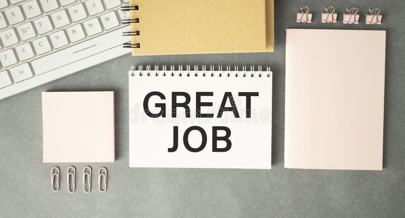 Table a Piece of Paper and Text - Good Job Stock Image - Image of word ...