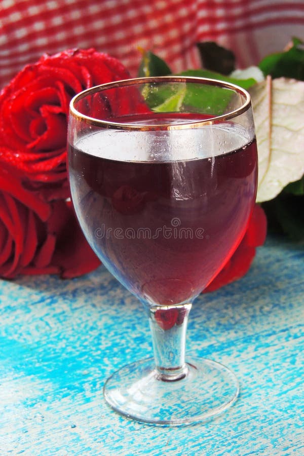 Red wine and roses stock photo. Image of event, lifestyle - 112185922
