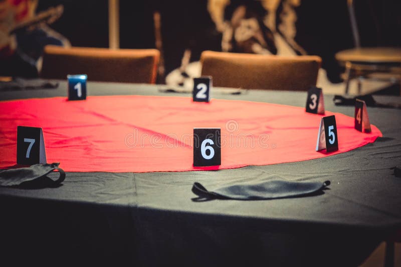 Table for playing Mafia stock image. Image of circle - 65400991