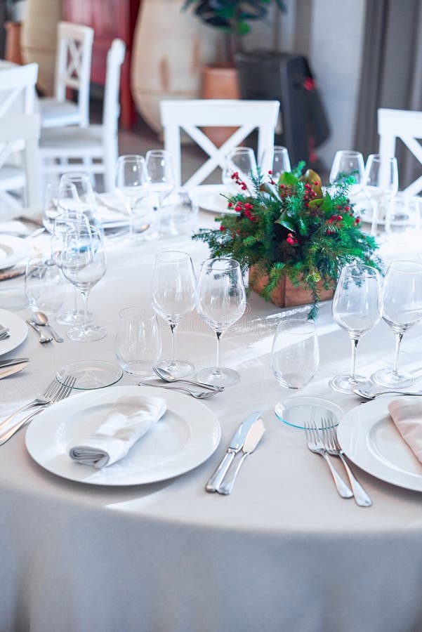 Table Ready for Lunch on a Spanish Restaurant Stock Photo - Image of ...