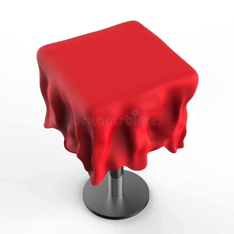 Table with red cloth stock illustration. Illustration of fabric - 78458010