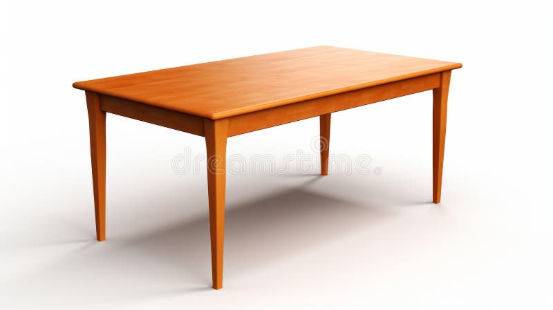 High Resolution Orange Wood Table with Realistic Rendering Stock ...