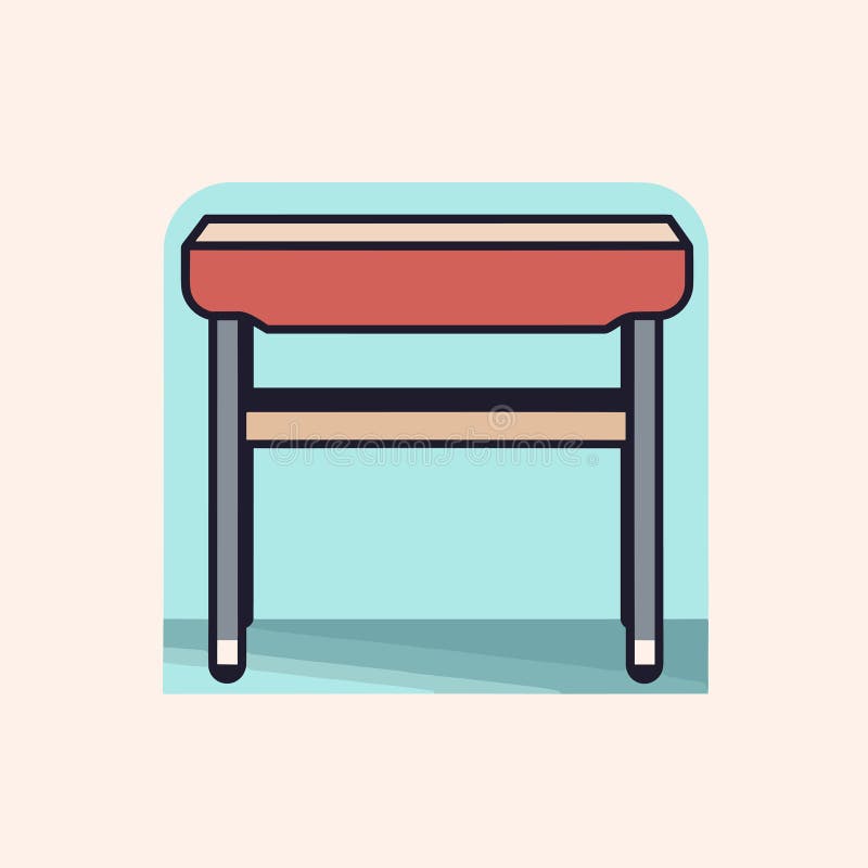 Vector of a Red Table with Legs, in a Simple and Minimalistic Style ...