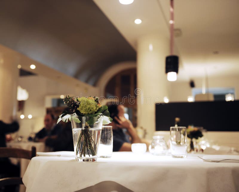 Table in the restaurant stock image. Image of light, decoration - 16886437