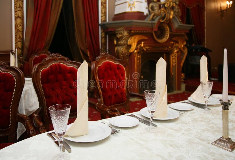 Table in restaurant stock image. Image of bright, elegance - 9158477