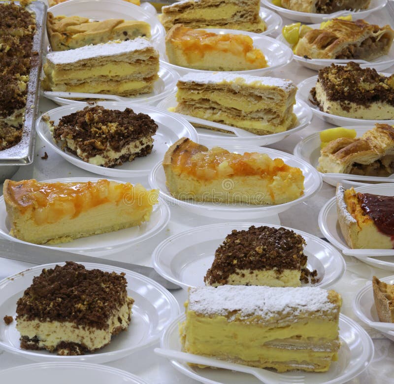 Table of Restaurant Hotel with Many Cakes Stock Image - Image of ...