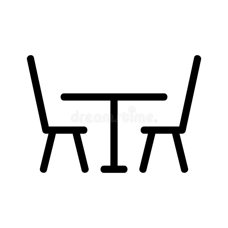 Table in the Restaurant Icon Vector. Isolated Contour Symbol ...