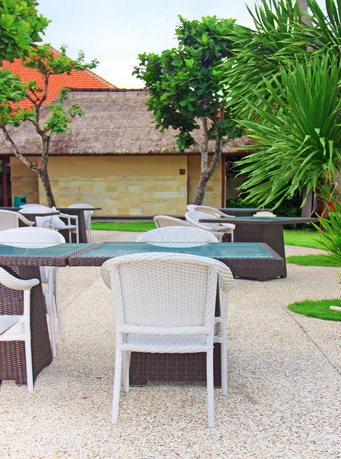 Table in the Restaurant Outside Stock Photo - Image of bower, hawaii ...