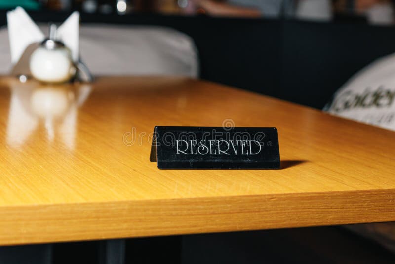 Table in the Restaurant - the Table is Reserved Stock Photo - Image of ...