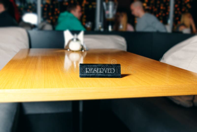Table in the Restaurant - the Table is Reserved Stock Photo - Image of ...