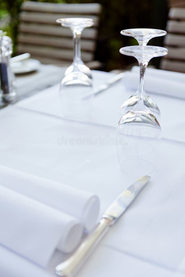 Table in Restaurant Tableware Glass Banquet Summer Stock Photo - Image ...