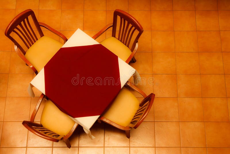 Table in Restaurant, Taken from High Angle Stock Image - Image of ...