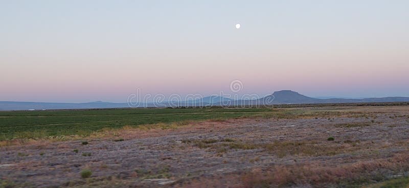 Table Rock with the Full Moon Up Above Stock Photo - Image of hill ...