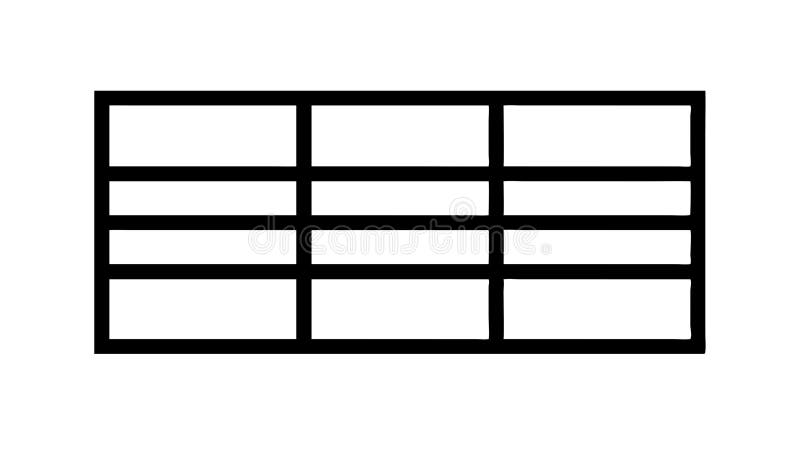 Table Rows Layout Icon, Data Structure and Spreadsheet View ...