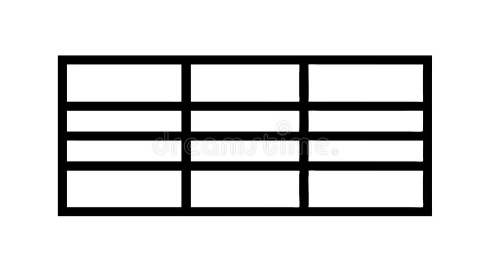 Table Rows Layout Icon, Data Structure and Spreadsheet View, Organization, Vector Design ...