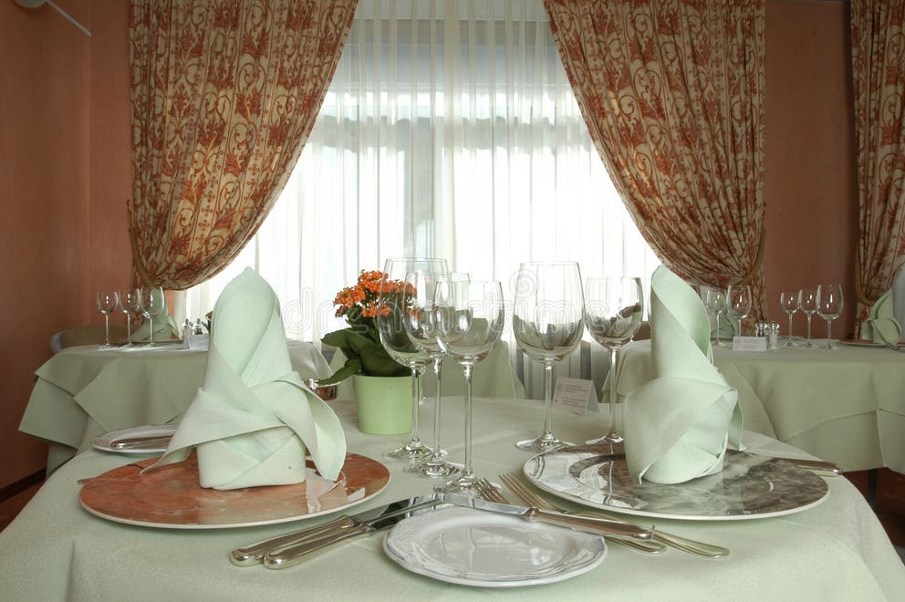 Table of a Rustican Restaurant Stock Image - Image of tables, dinner ...