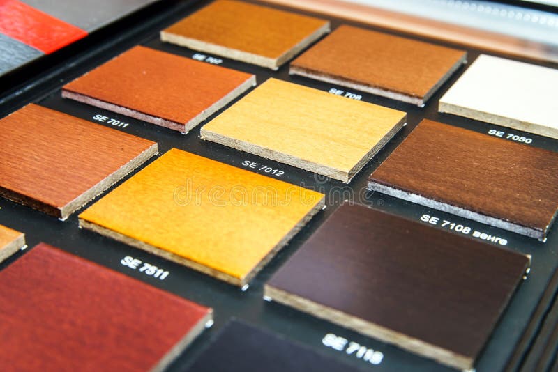 Table of Samples of Veneered Wood Stock Image - Image of colors, sample ...
