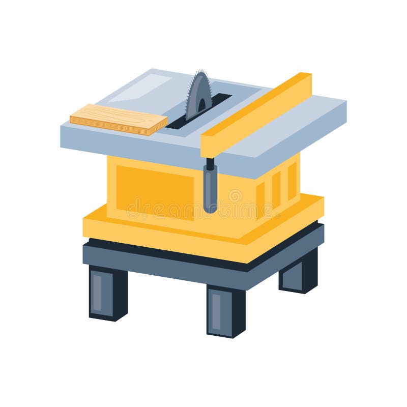 Table saw for carpentry stock vector. Illustration of construction ...