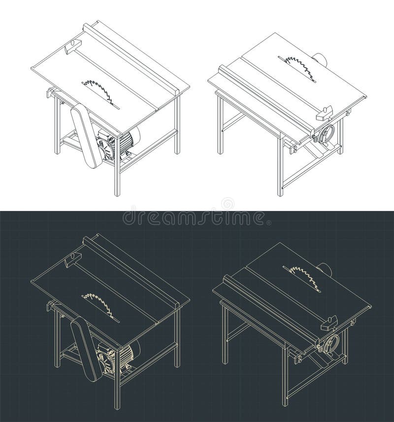 Table Saw Isometric Drawings Stock Vector - Illustration of craft ...