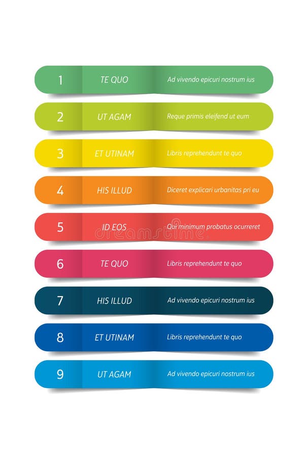 Table, Schedule Design Template with 9 Row. Vector Banner Stock Vector ...