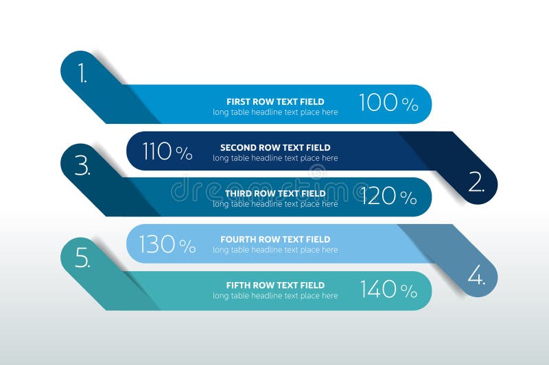 Table, Schedule Design Template with 5 Row. Stock Vector - Illustration ...