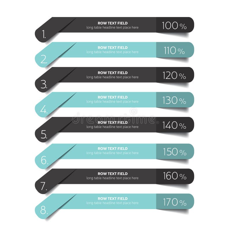 Table, Schedule Design Template with 8 Row. Stock Vector - Illustration ...