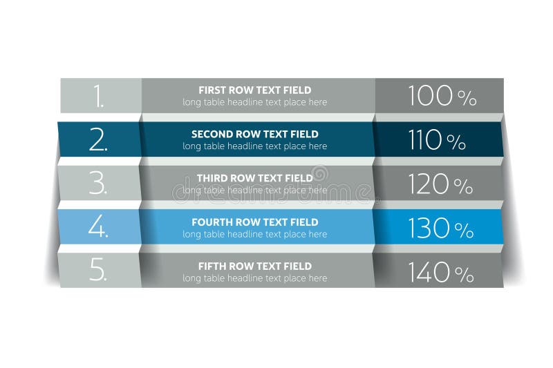 Table, Schedule Design Template with 5 Row. Stock Vector - Illustration ...