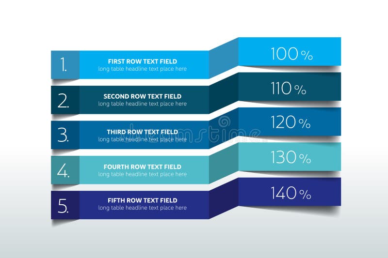 Table, Schedule Design Template with 5 Row. Stock Vector - Illustration ...