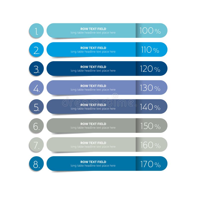 Table, Schedule Design Template with 8 Row. Stock Vector - Illustration ...