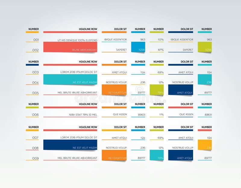 Table, Schedule, Tab, Planner, Infographic Design Template Stock Vector ...