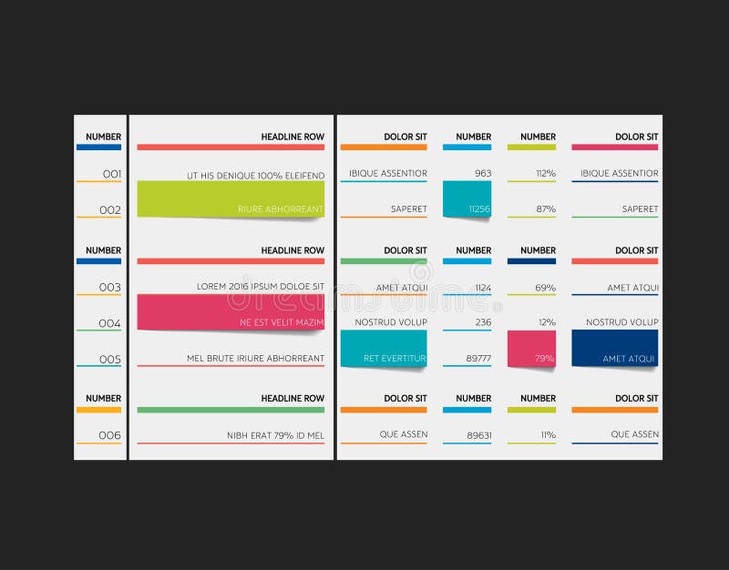 Table, Schedule, Tab, Planner, Infographic Design Template. Vector ...