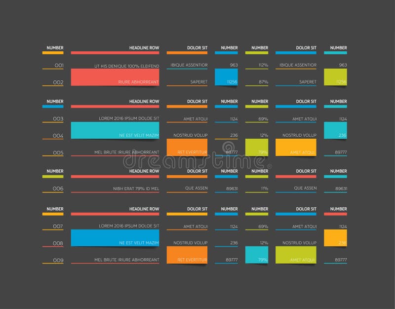 Table, Schedule, Tab, Planner, Infographic Design Template. Stock ...