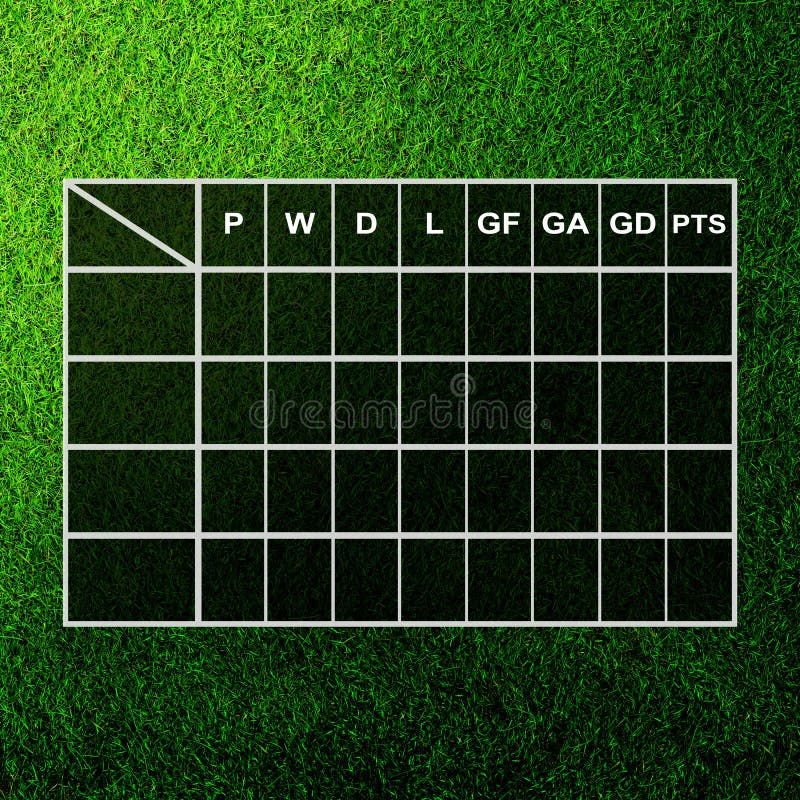 Table score on grass field stock illustration. Illustration of players ...