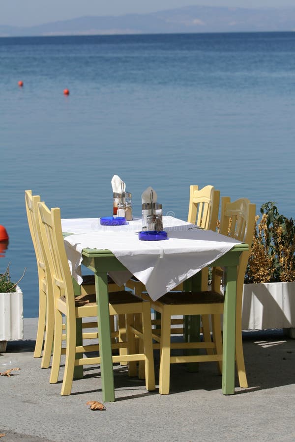 Table in the sea stock photo. Image of zante, blue, zakynthos - 20372368