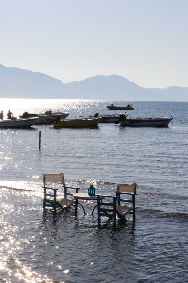 Table in the sea stock photo. Image of table, water, laganas - 20372600