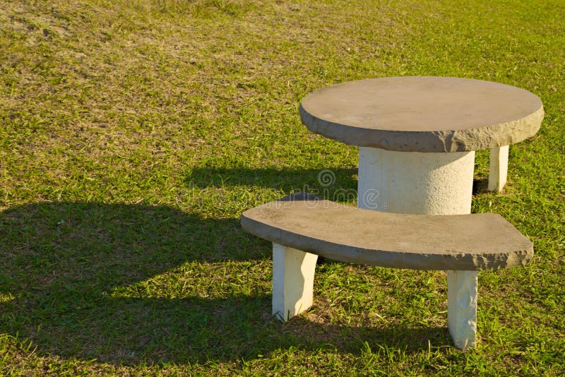 Table and Seat on the Grass Stock Photo - Image of table, meetings ...