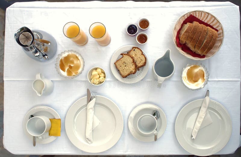 Table Served, Breakfast for Two Stock Image - Image of table, coffee ...