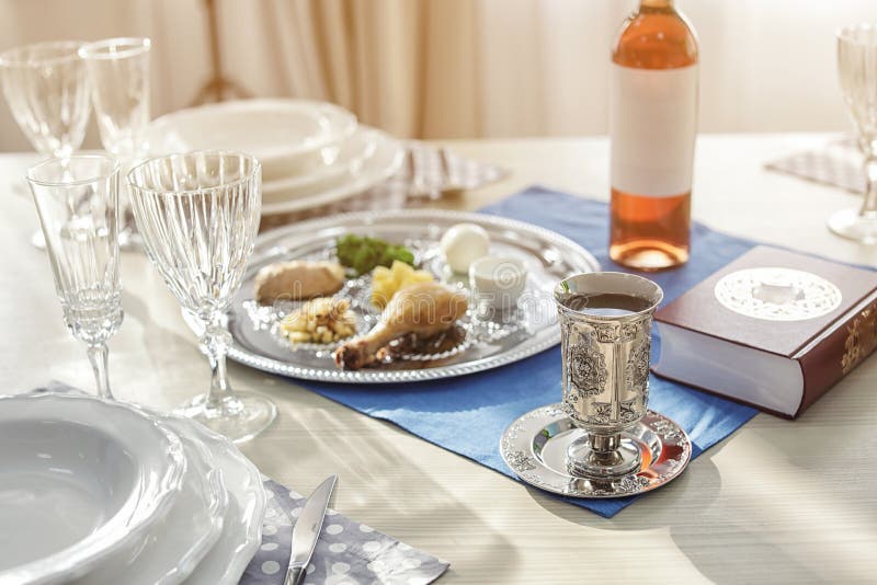 Table Served for Passover Pesach Stock Image - Image of pesah, food ...