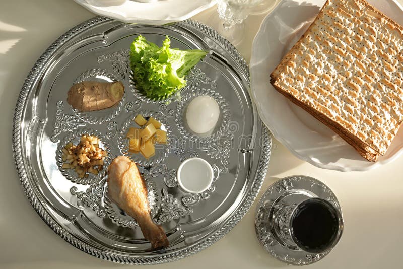 Table Served for Passover Pesach Seder Stock Image - Image of object ...