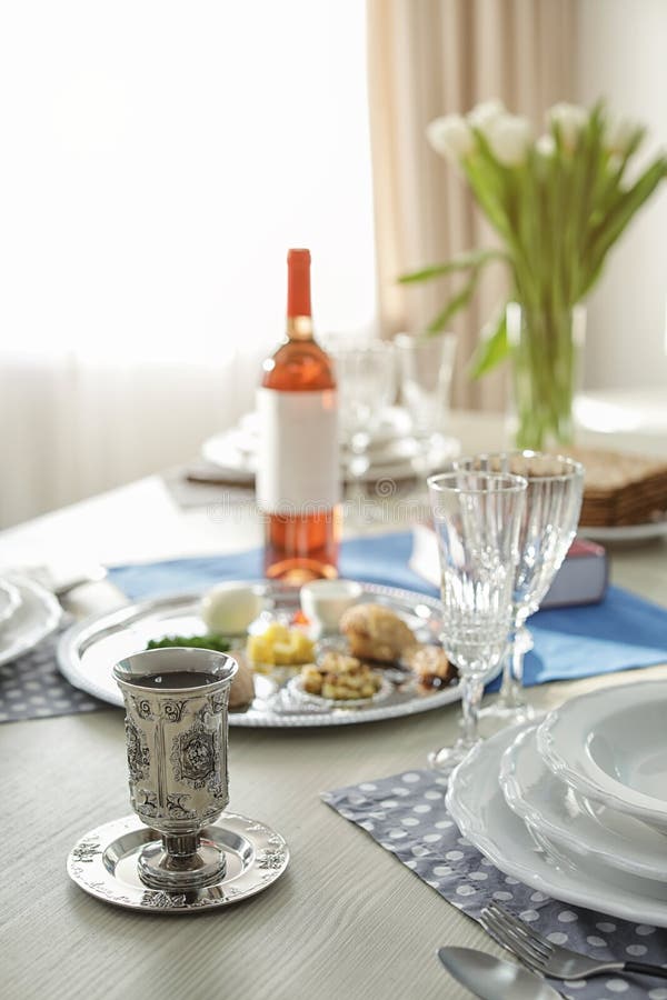 Table Served for Passover Pesach Stock Photo - Image of pesach ...