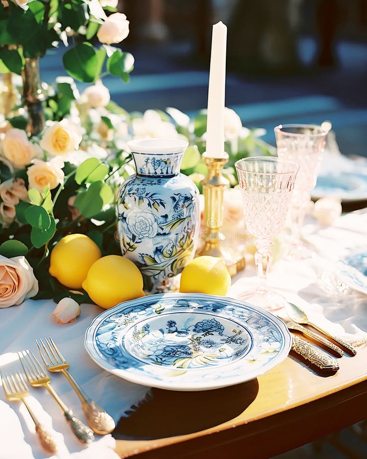 Table Server in Italy Style Stock Illustration - Illustration of leaf ...