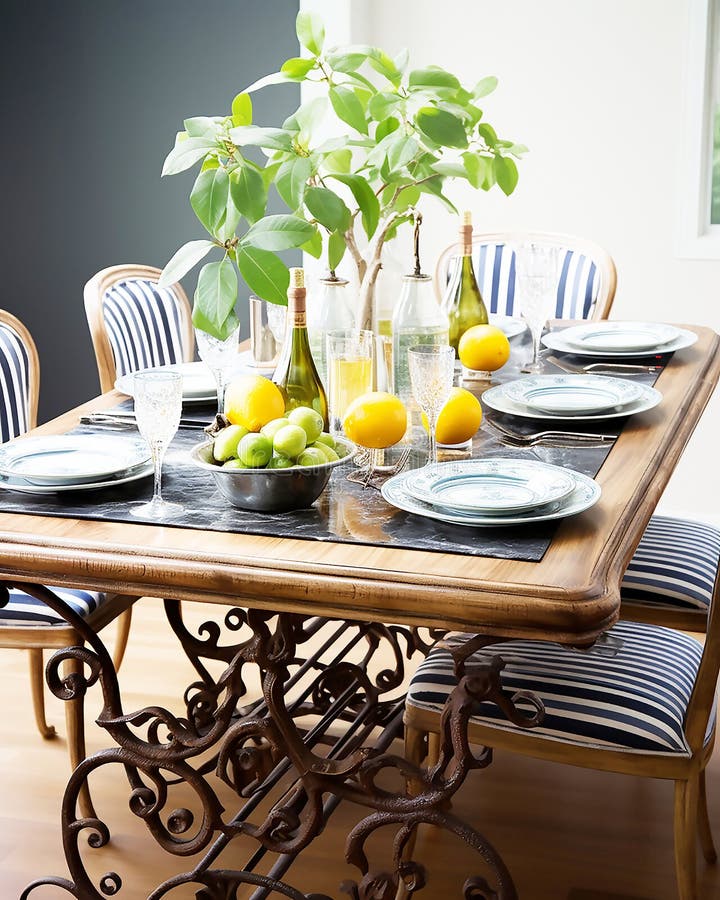 Table Server in Italy Style Stock Illustration - Illustration of garden ...