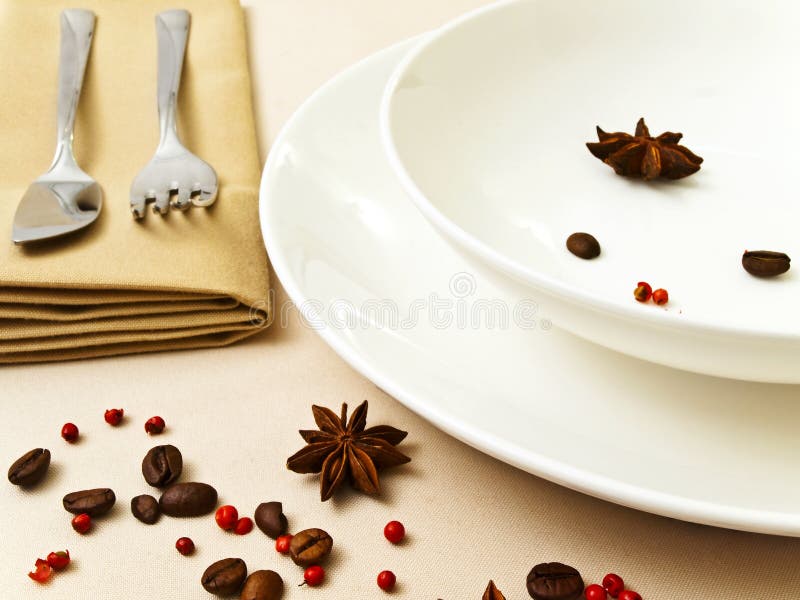 Table serving stock image. Image of coffee, decor, plate - 12158465