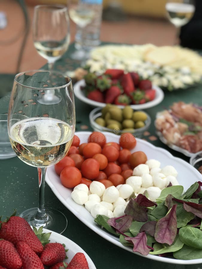 Table set for aperitif stock image. Image of champagne - 331510321