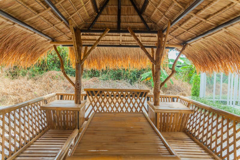 Table set in bamboo hut stock image. Image of breakfast - 105636815