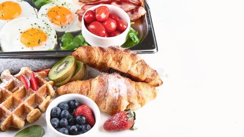 Table set for breakfast stock photo. Image of food, brunch - 145977746