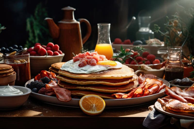 Brunch Spread stock illustration. Illustration of recipe - 282610912